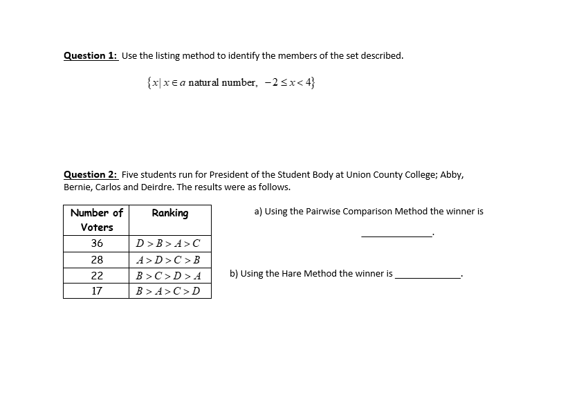 Solved Question 1: Use the listing method to identify the | Chegg.com