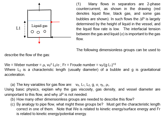 (1) Many flows in separators are 2-phase | Chegg.com