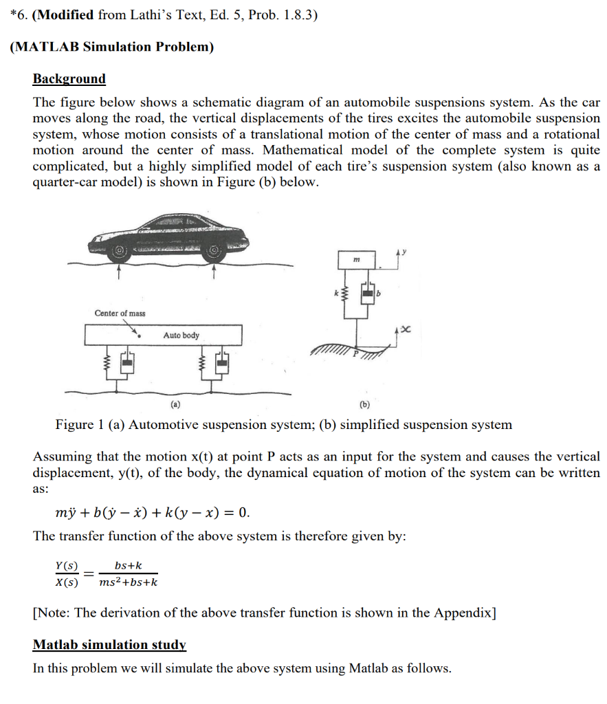 (MATLAB Simulation Problem) Background The figure | Chegg.com