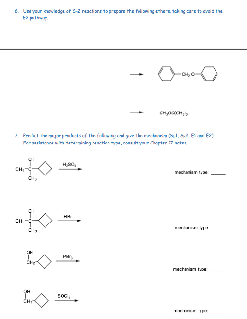 Solved 6. Use your knowledge of S2 reactions to prepare the | Chegg.com