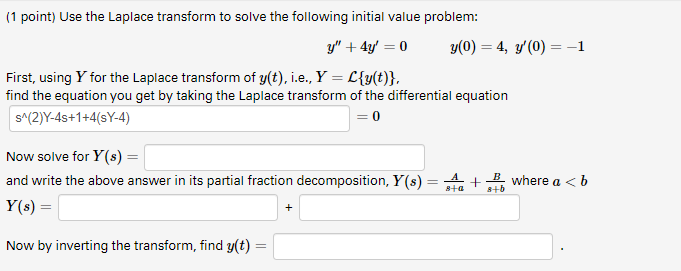 Solved Use the Laplace transform to solve the following | Chegg.com
