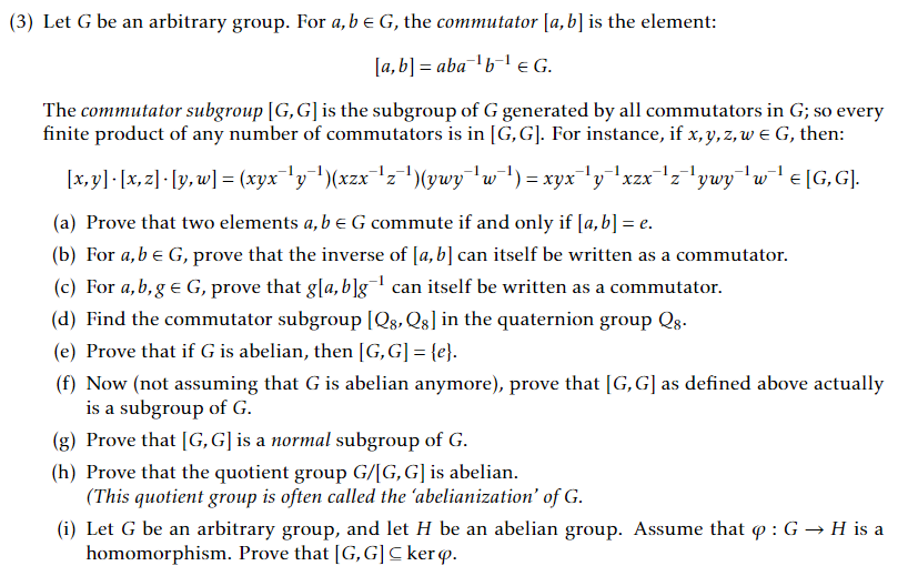 Solved Let G be an arbitrary group. For a,b∈G, the | Chegg.com