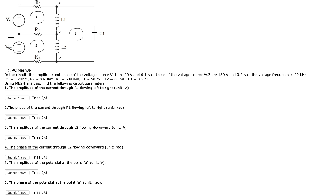 Solved In the circuit, the amplitude and phase of the | Chegg.com