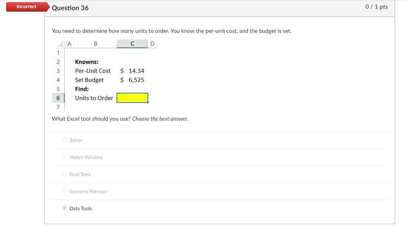 Solved What is the correct answer? It is not Solver or | Chegg.com