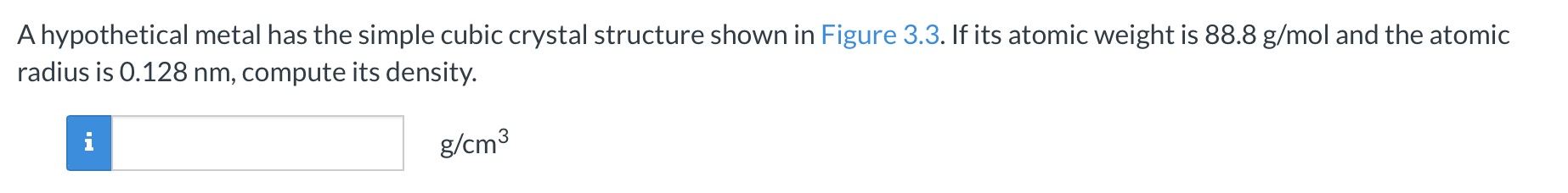 Solved Figure 3.3 For the simple cubie crystal structure, | Chegg.com