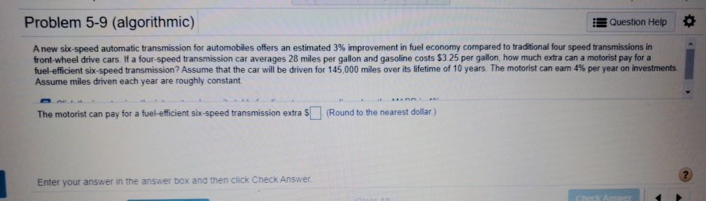 Solved Problem 5-9 (algorithmic) Question Help 0 A new | Chegg.com