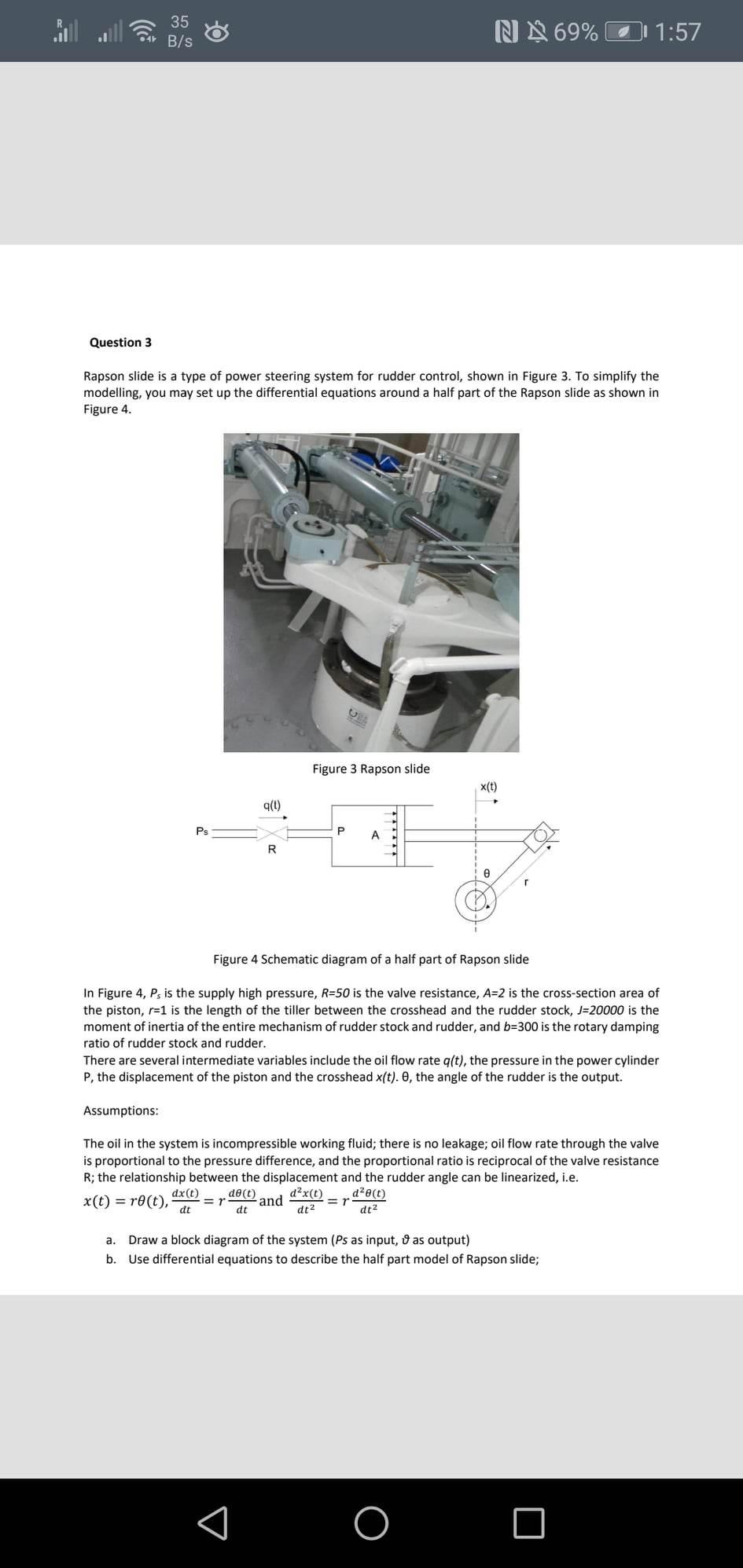 Question 3 Rapson slide is a type of power steering | Chegg.com