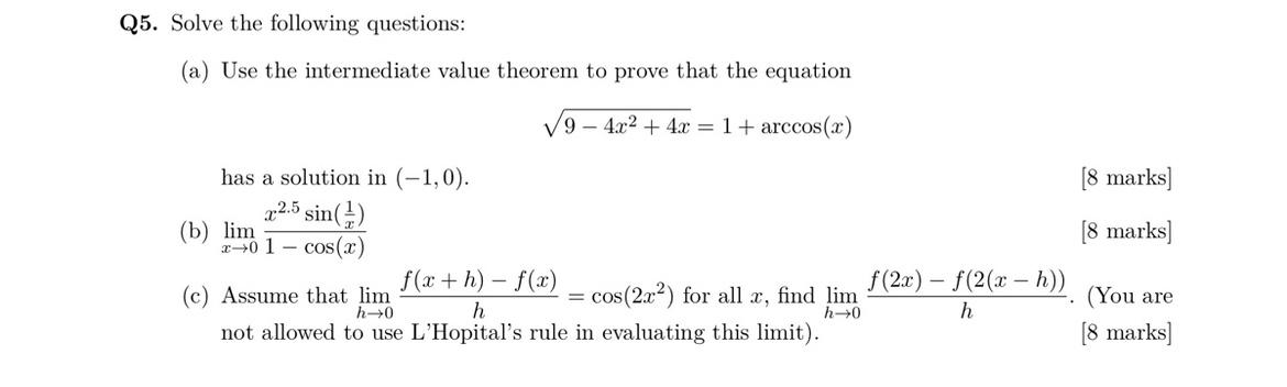 Solved Q5. Solve the following questions: (a) Use the | Chegg.com