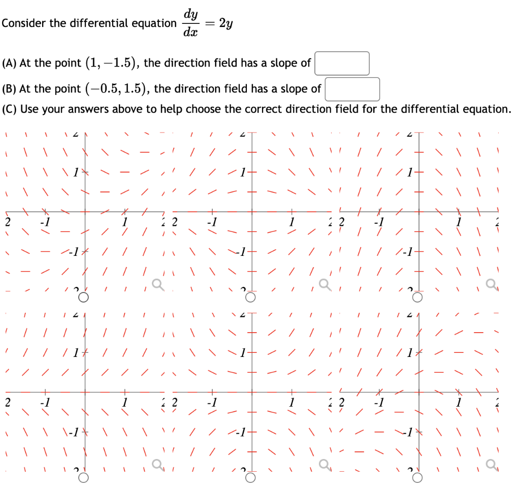 Solved Consider the differential equation dxdy=2y (A) At the | Chegg.com
