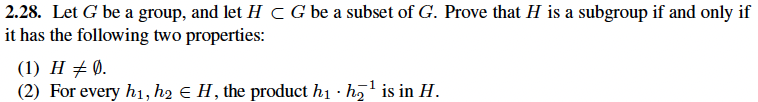 Solved 2.28. Let G be a group, and let H⊂G be a subset of G. | Chegg.com