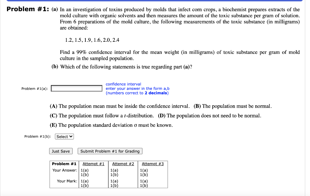 Solved Problem #1: (a) In an investigation of toxins | Chegg.com