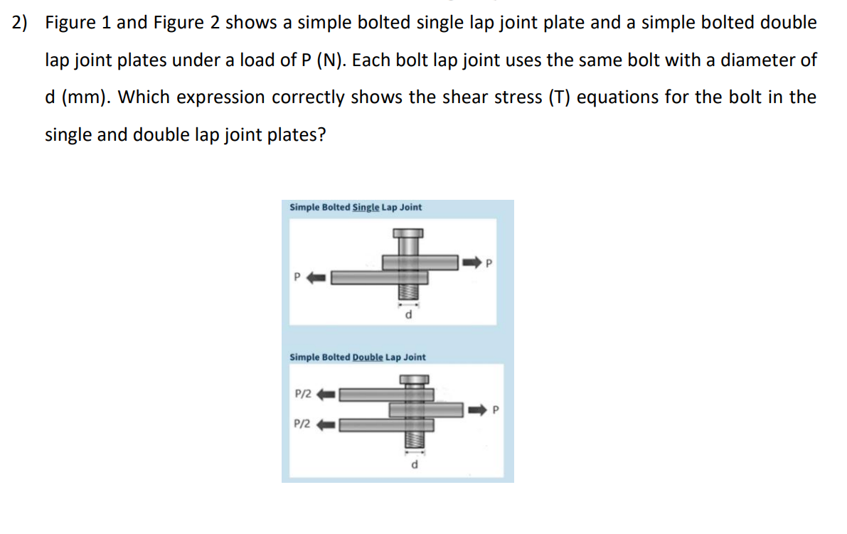 Solved Figure 1 and Figure 2 shows a simple bolted single | Chegg.com