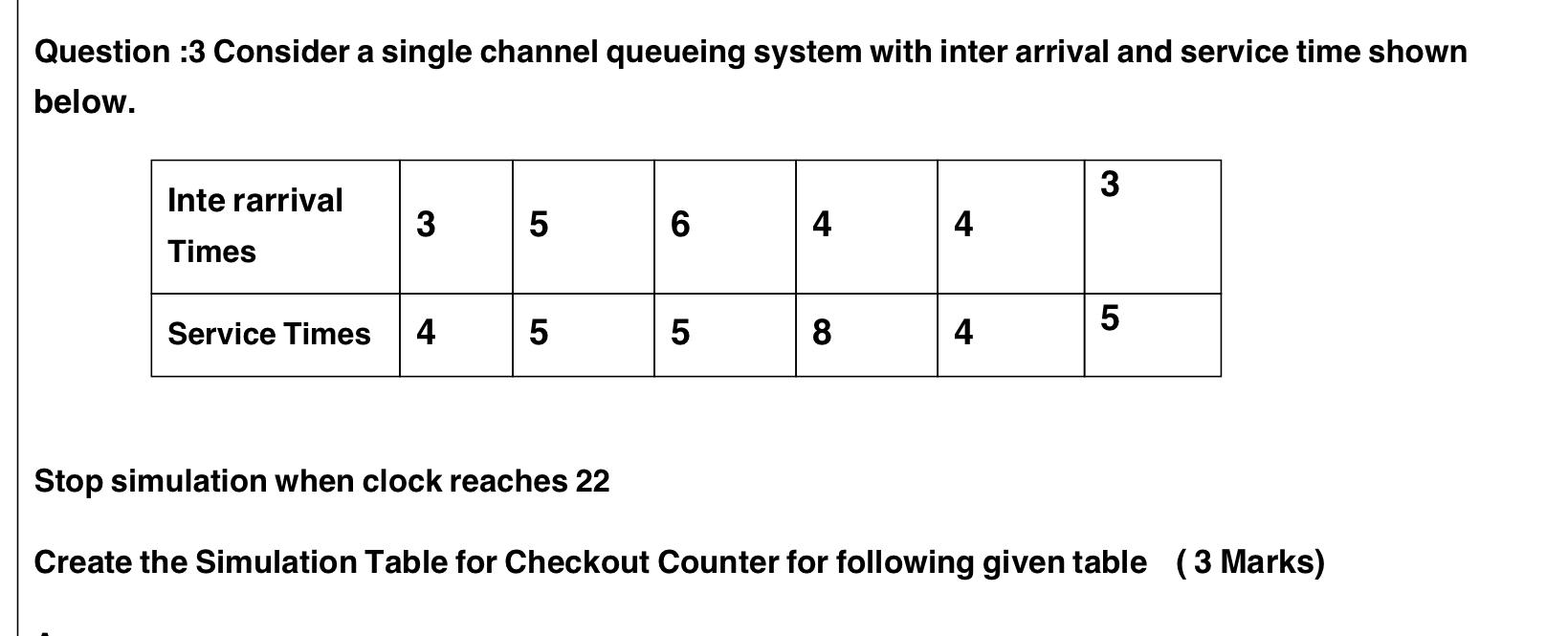 Solved Question :3 Consider a single channel queueing system | Chegg.com