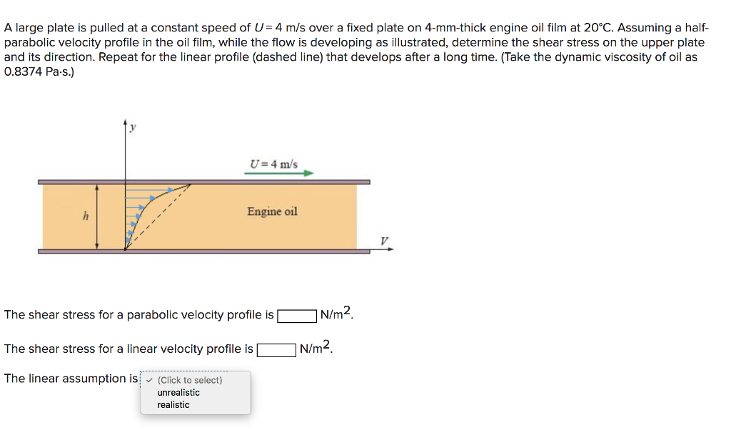 Solved A large plate is pulled at a constant speed of U= 4 | Chegg.com