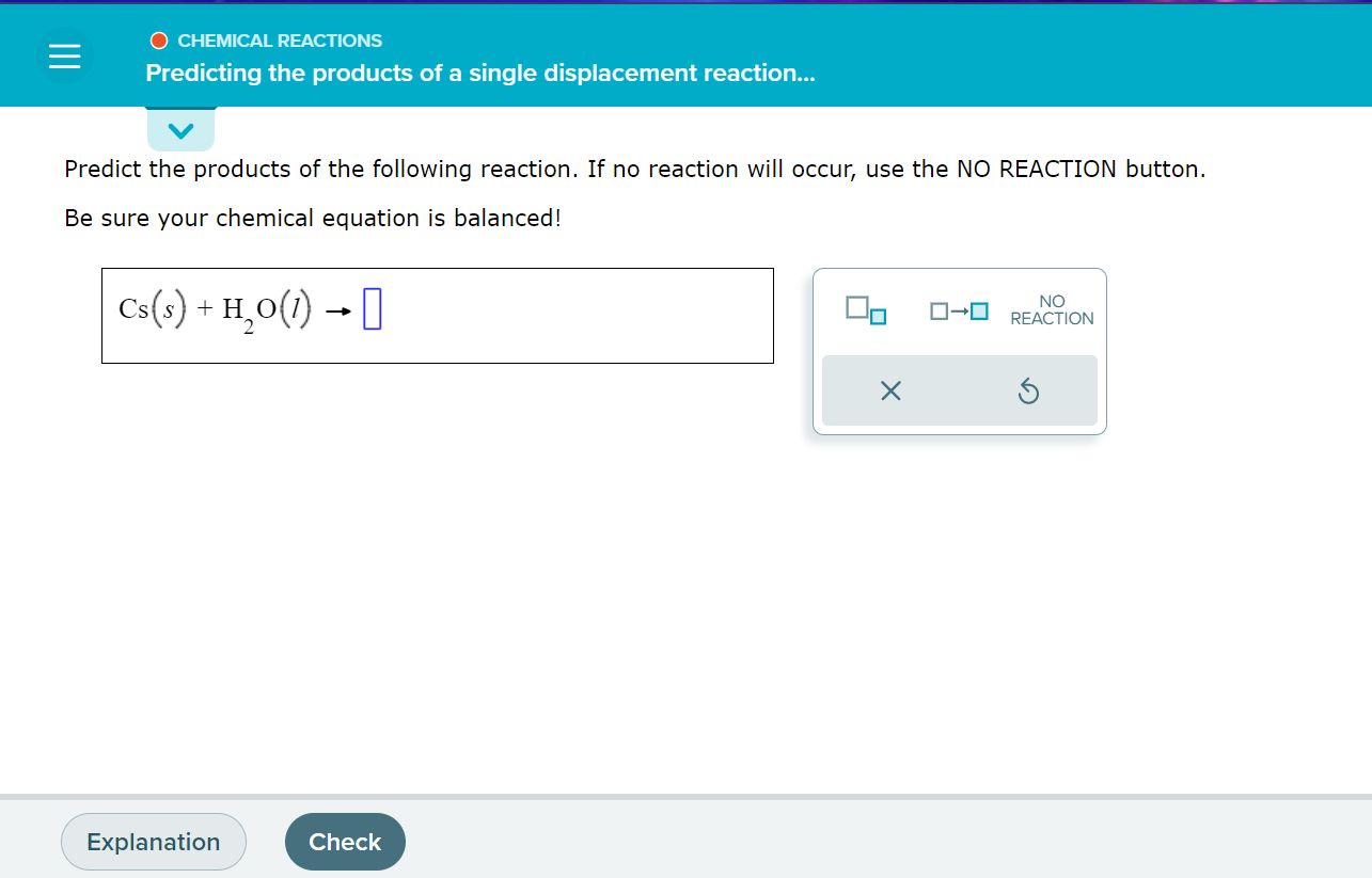 Solved Predict the products of the following reaction. If no | Chegg.com