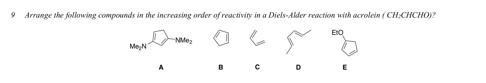 Solved 9 Arrange the following compounds in the increasing | Chegg.com