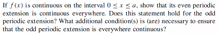 Solved If f(x) is continuous on the interval 0≤x≤a, show | Chegg.com