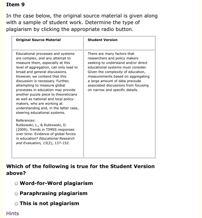 Solved Item 10 In the case below, the original source | Chegg.com