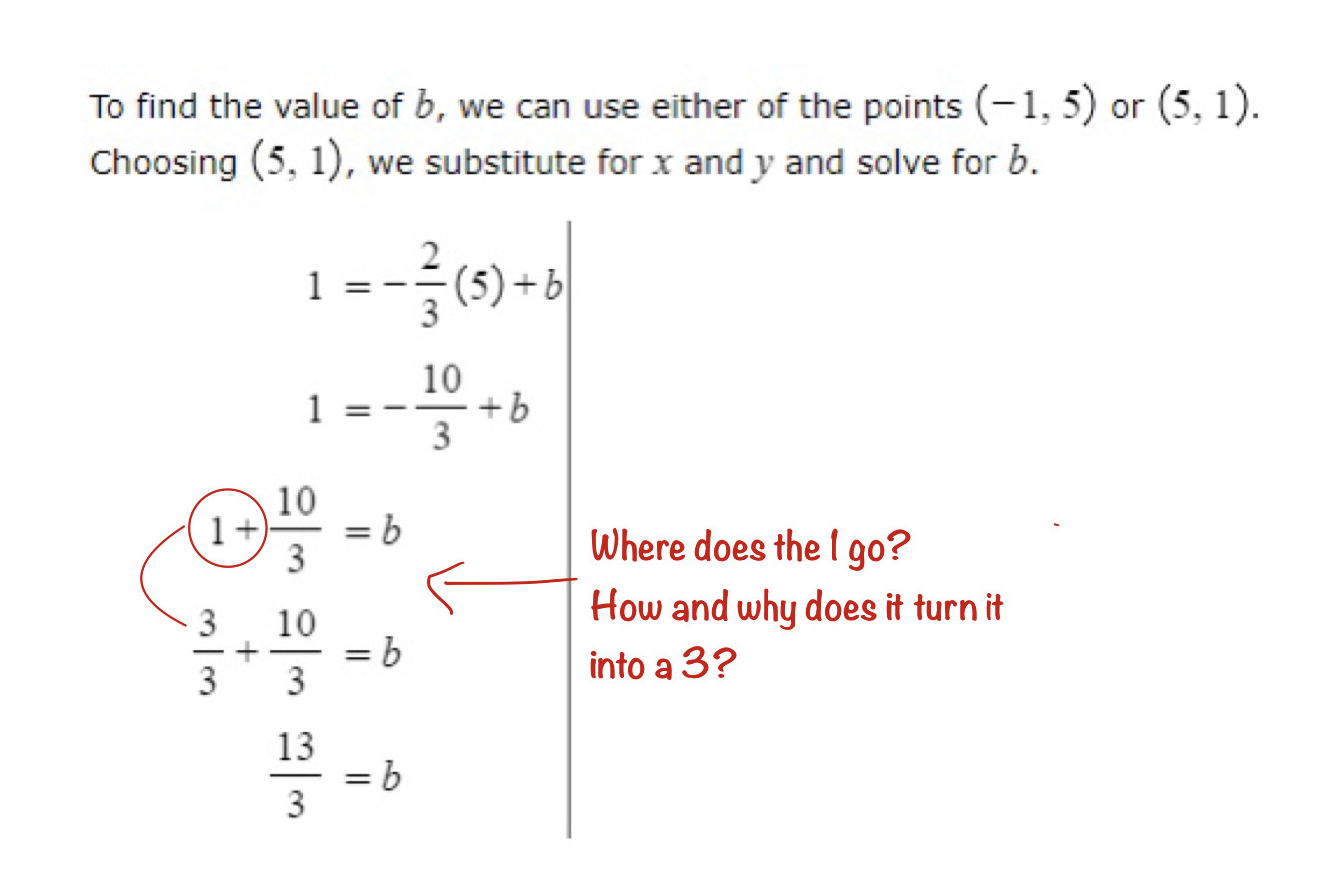 Solved To find the value of b, we can use either of the | Chegg.com
