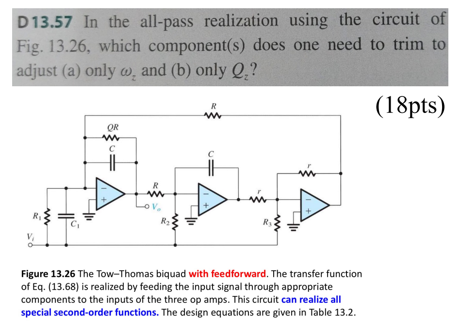 Solved D13.57 In the all-pass realization using the circuit | Chegg.com