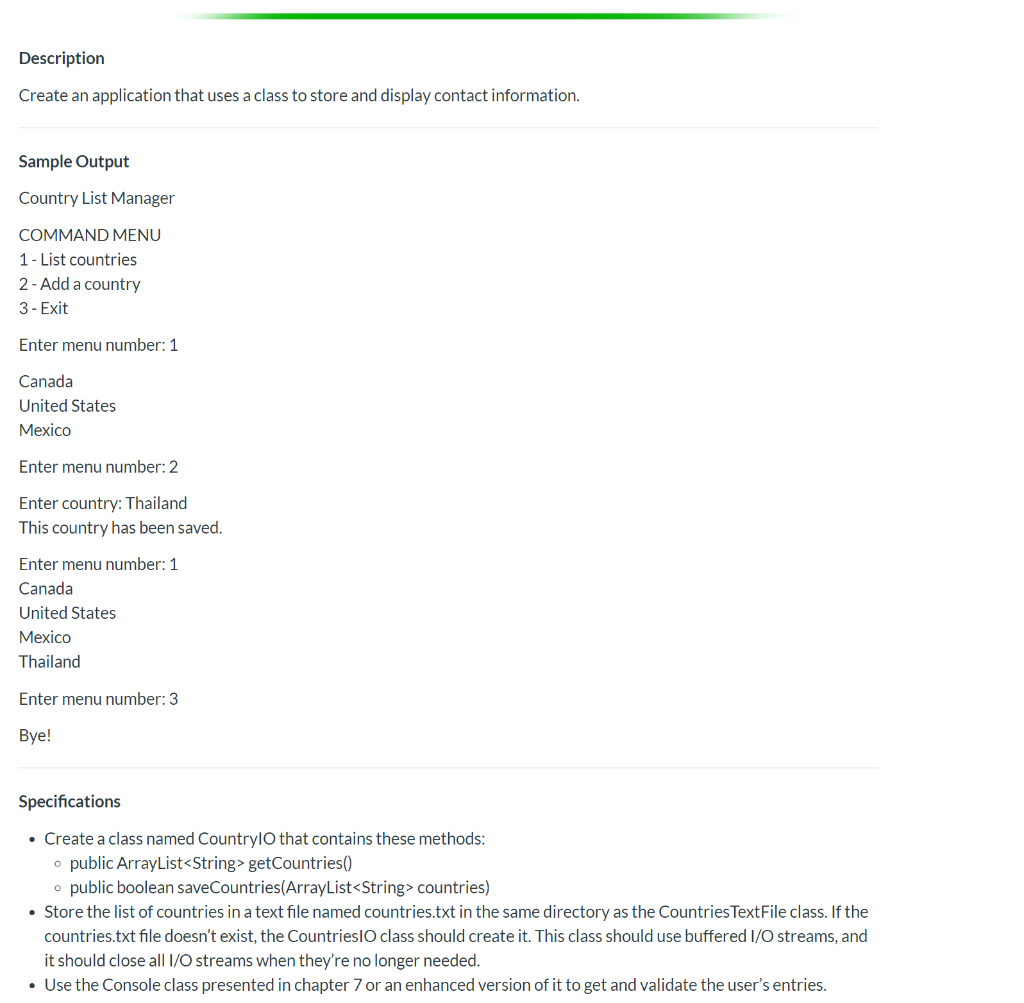 Solved Description Create an application that uses a class | Chegg.com
