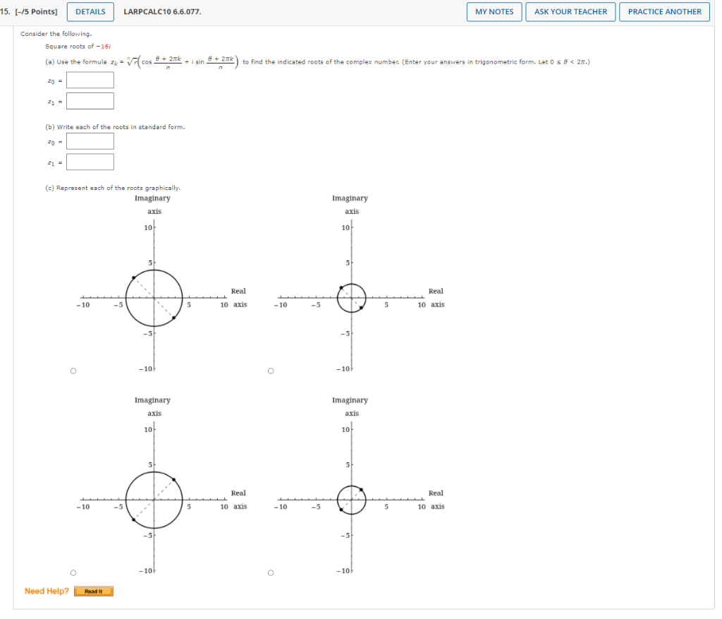 Solved 15. [-/5 Points] DETAILS LARPCALC10 6.6.077. MY NOTES | Chegg.com