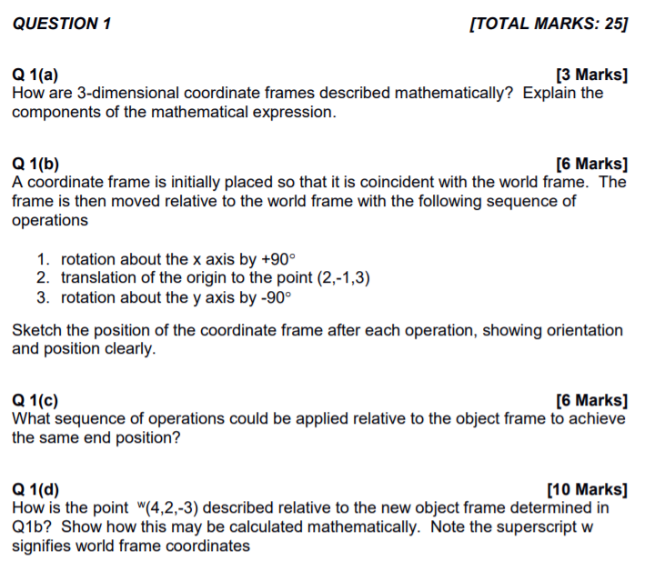 Solved QUESTION 1 [TOTAL MARKS: 25] Q 1(a) [3 Marks] How are | Chegg.com