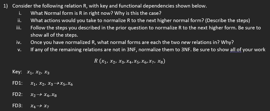 Solved 1) Consider the following relation R, with key and | Chegg.com