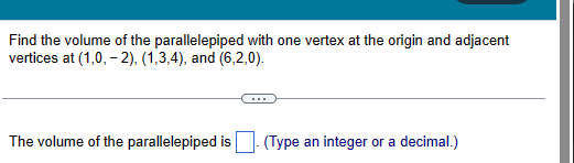 Solved Find the volume of the parallelepiped with one vertex | Chegg.com