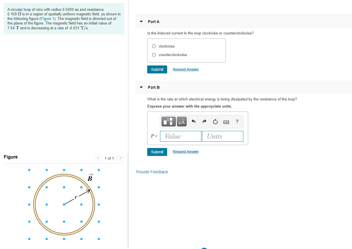 Solved A circular loop of wire with radius 0.0400 m and | Chegg.com