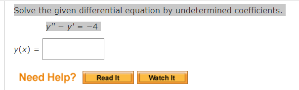 Solve the given differential equation by undetermined | Chegg.com