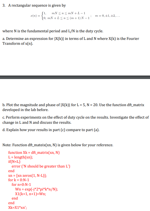 Solved 3. A rectangular sequence is given by mN