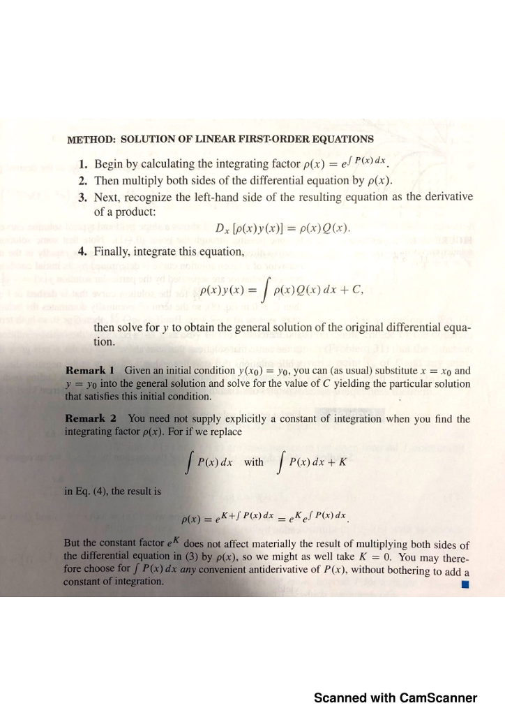 Solved Use the integrating factor explained on page 47 to | Chegg.com