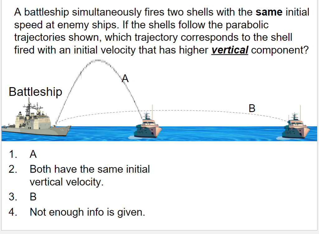 Solved A battleship simultaneously fires two shells with | Chegg.com