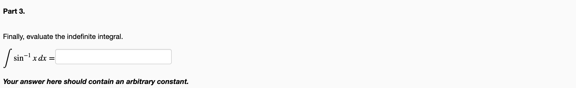 Solved (1 point) Integration by Parts - Indefinite Integral | Chegg.com