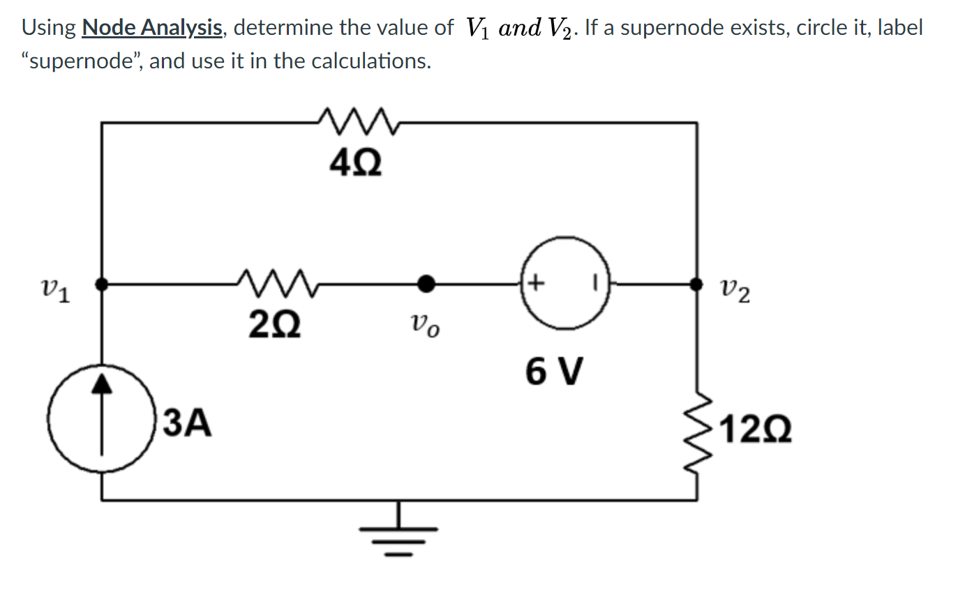 Solved Using Node Analysis, determine the value of Vị and | Chegg.com