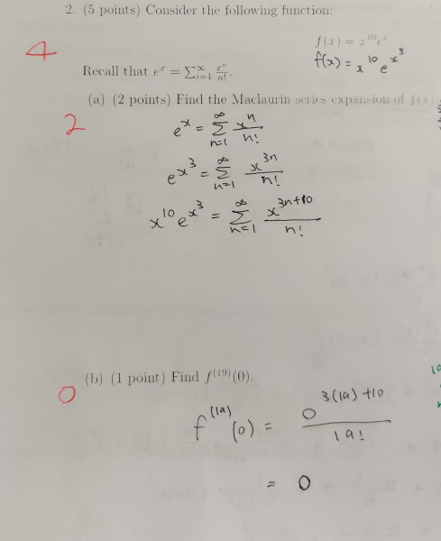 Solved 2. (5 points) Consider the following function: a) = | Chegg.com