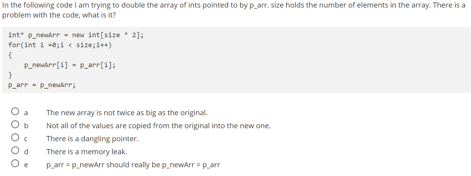 Solved In the following code I am trying to double the array | Chegg.com