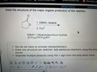 Solved Drow the structure of the major organic productis) of | Chegg ...