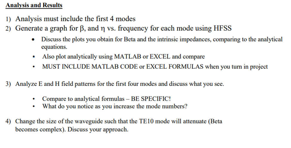 Solved 1) Analysis must include the first 4 modes 2) | Chegg.com