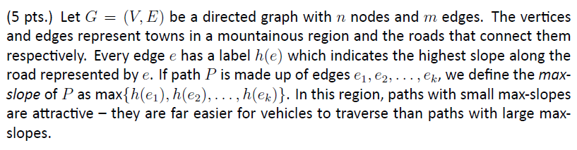 Solved (5 pts.) Let G=(V,E) be a directed graph with n nodes | Chegg.com
