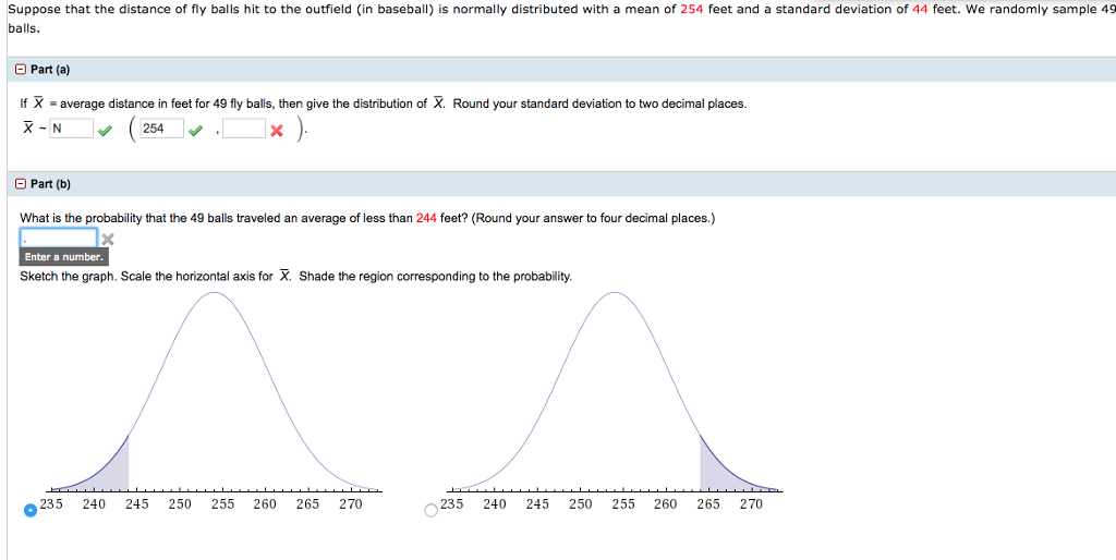 Solved Suppose that the distance of fly balls hit to the | Chegg.com