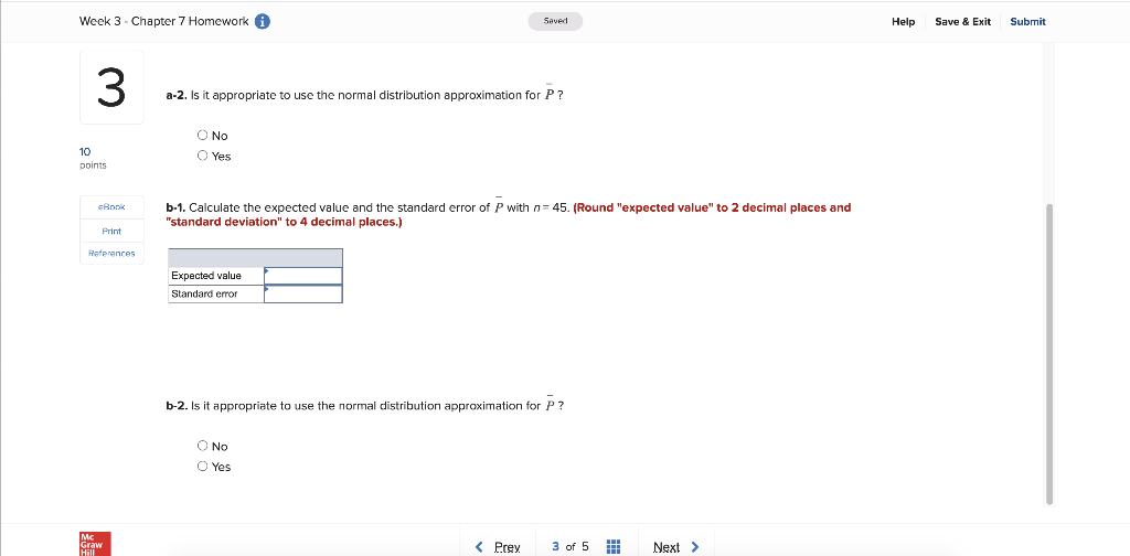Solved Week 3 - Chapter 7 Homework i Saved Help Save & Exit | Chegg.com