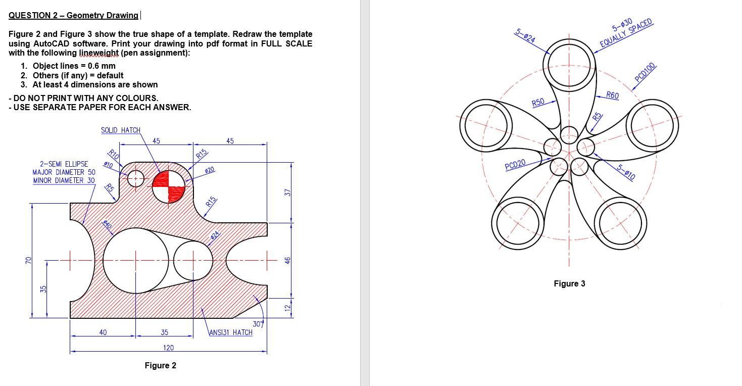 Solved QUESTION 2 - Geometry Drawing Figure 2 and Figure 3 | Chegg.com