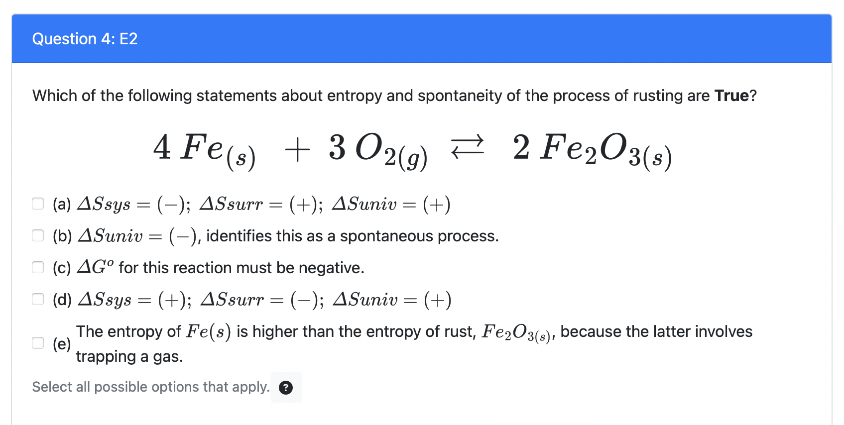 Solved Which of the following statements about entropy and | Chegg.com
