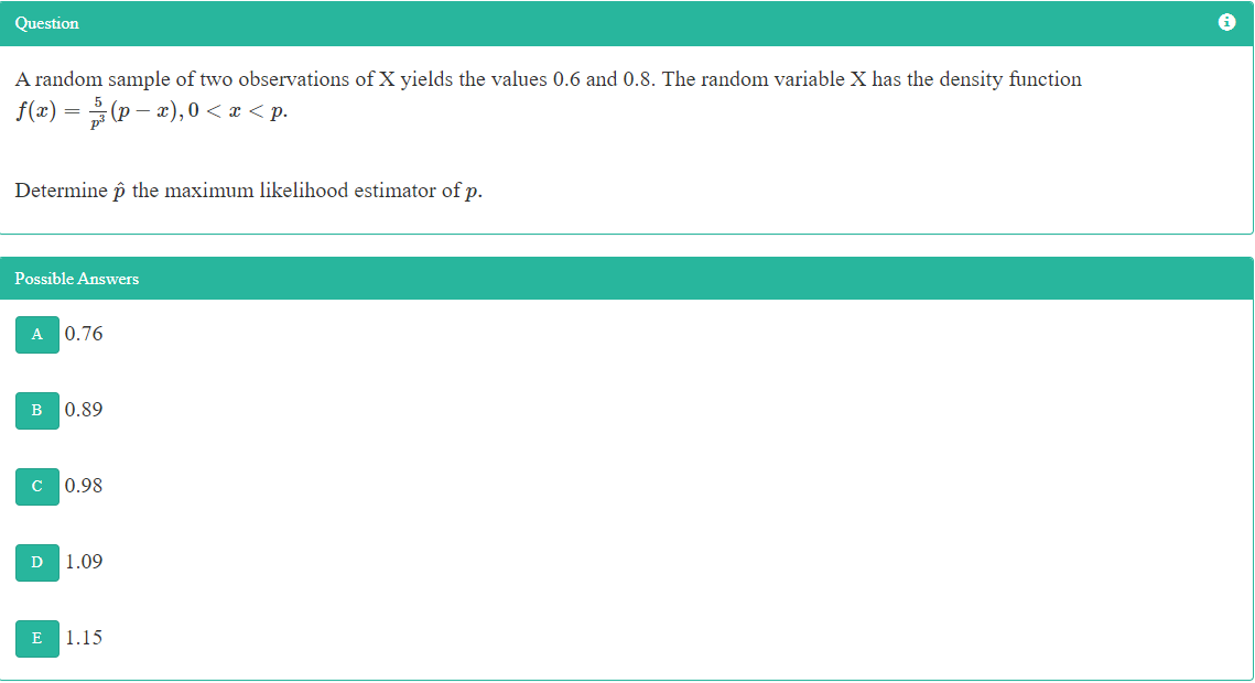 Solved Question A random sample of two observations of X | Chegg.com