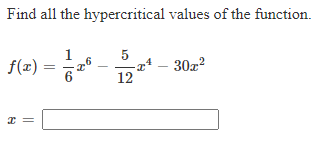 Solved Find all the hypercritical values of the function. | Chegg.com