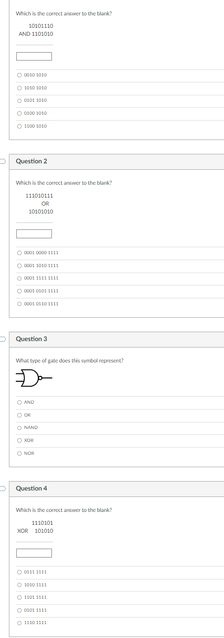 Solved Which is the correct answer to the blank? 10101110 | Chegg.com