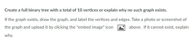 Solved Create a full binary tree with a total of 10 vertices | Chegg.com