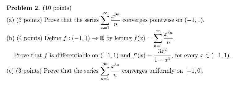 Solved Problem 2. (10 points) (a) (3 points) Prove that the | Chegg.com